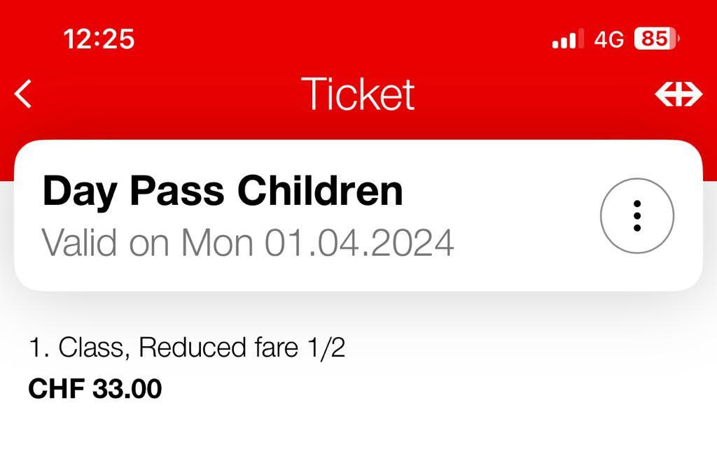 Swiss Day Pass Children: additional ticket?